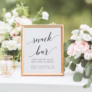 Printable Snack Bar Sign, Snack Bar Sign, Editable Snack Bar Sign ...