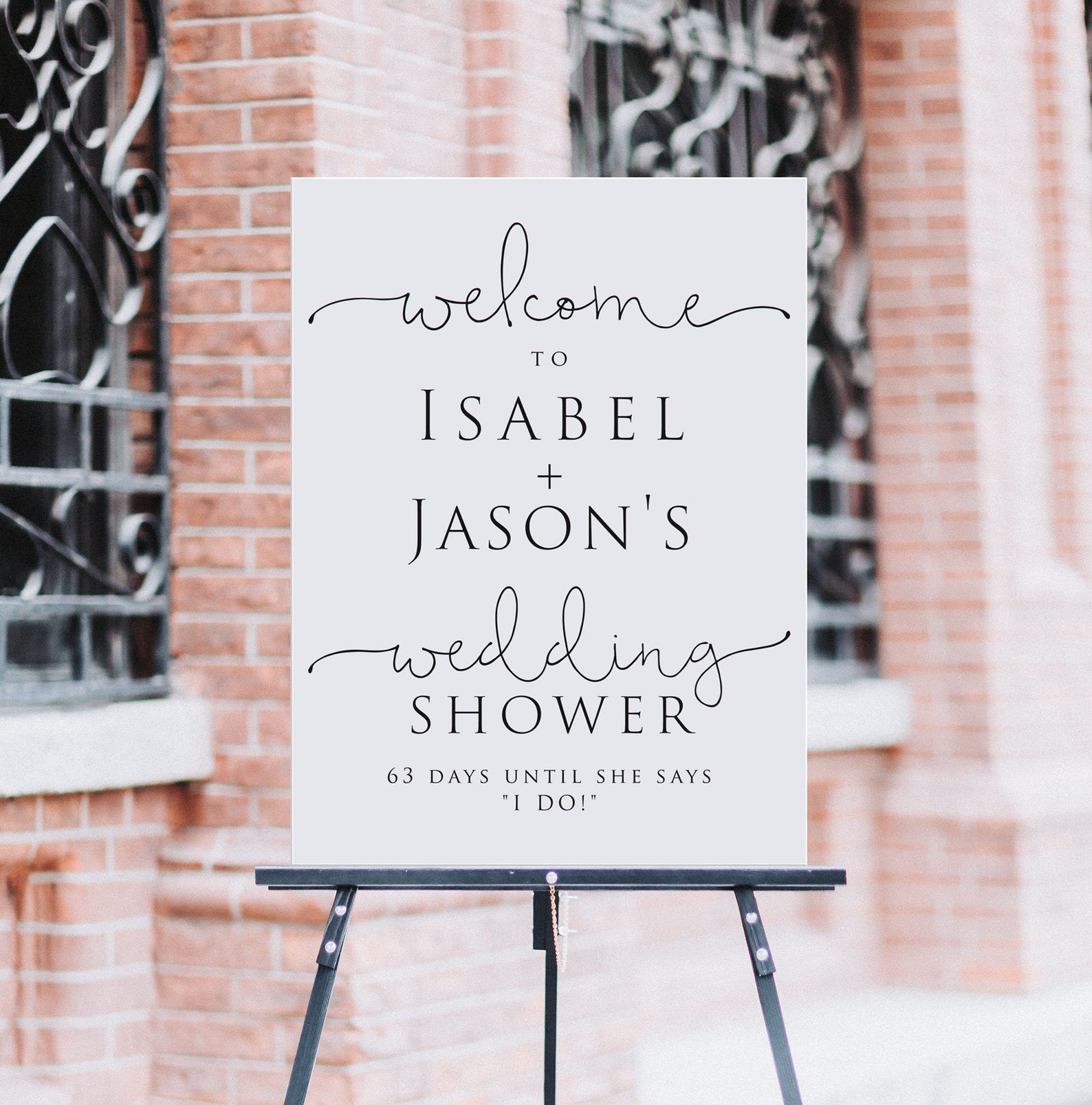 5 Sizes Wedding Shower Welcome Sign Template Modern Wedding | Etsy