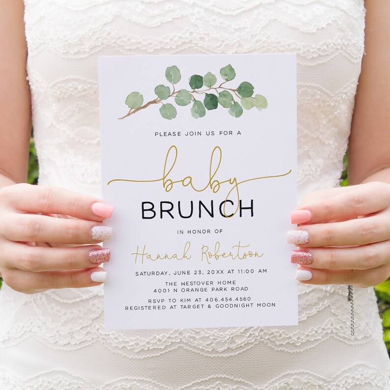 Printable Baby Brunch Invitation Baby Shower Brunch | Etsy