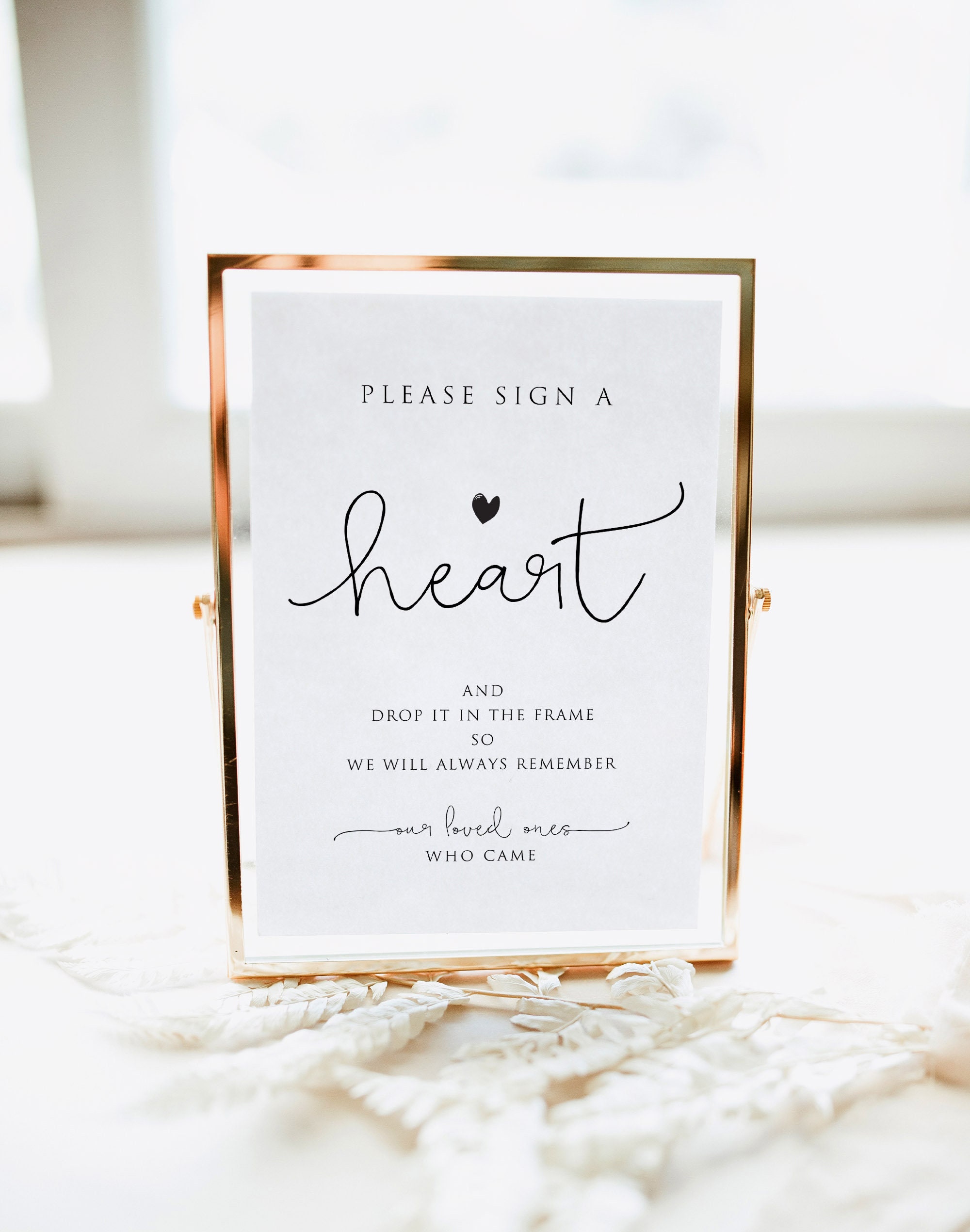Printable Heart Guest Book Sign Template Please Sign a Heart - Etsy UK