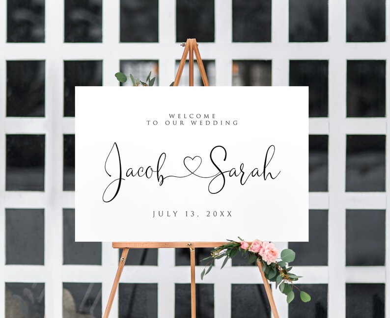 5 Sizes Wedding Welcome Sign Template Printable Welcome Sign - Etsy
