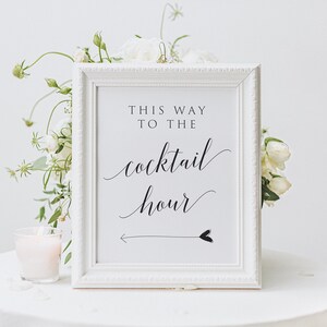 This Way to Cocktail Hour, Cocktail Hour Sign, Cocktail Hour Wedding ...