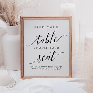 Find Your Table Sign, Please Find Your Seat Sign, Take Your Name Card ...