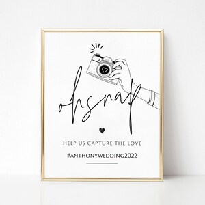 Printable Wedding Oh Snap Sign, Wedding Hashtag Sign, Oh Snap Sign ...