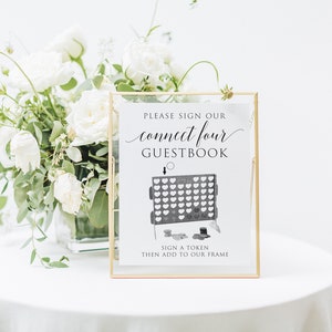 Connect 4 Guestbook Sign Four in a Row Sign Wedding Heart - Etsy