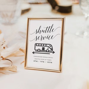Wedding Shuttle Service Sign, Wedding Shuttle Sign, Shuttle Service ...