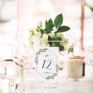 Printable Table Number Cards, Table Numbers Printable, Gold Table ...