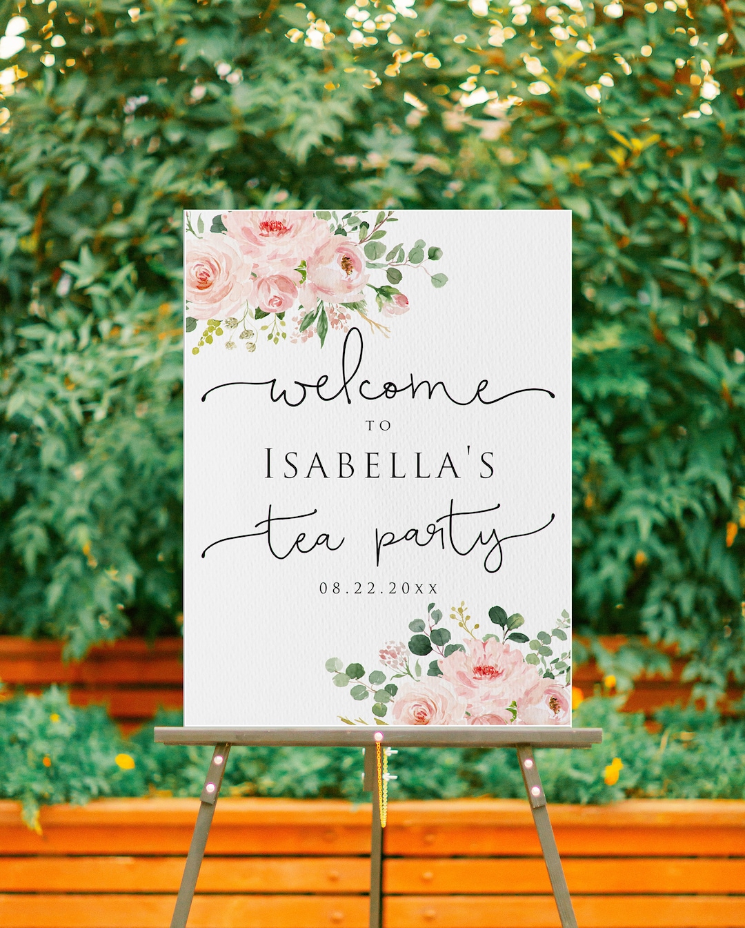 Floral Tea Party Welcome Sign Template Printable Baby Shower - Etsy