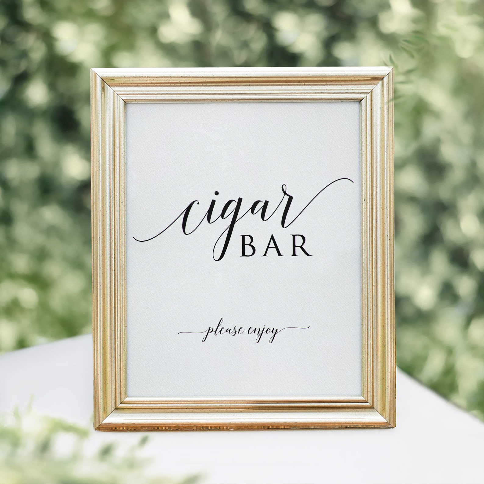 Printable Cigar Bar Sign, Wedding Cigar Bar Template, Gold Cigar Bar ...