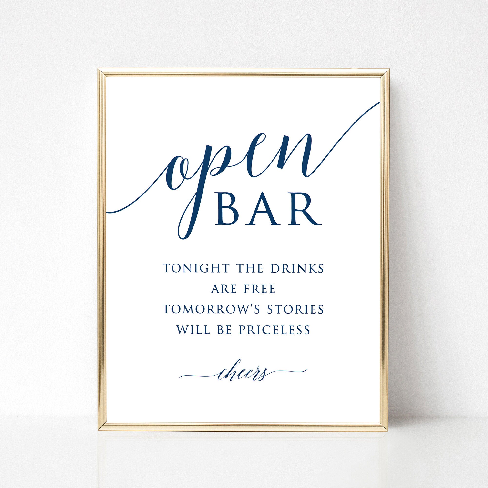 Open Bar Sign Wedding Open Bar Sign Printable Wedding Bar | Etsy