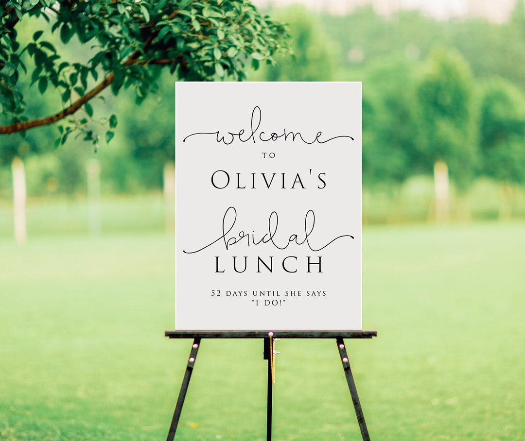 6 Sizes Minimalist Bridal Lunch Welcome Sign Template, Printable Bridal ...