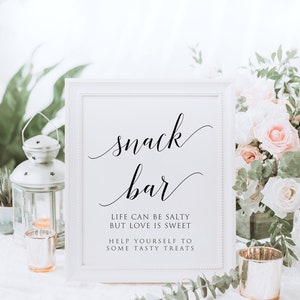 Printable Snack Bar Sign, Snack Bar Sign, Editable Snack Bar Sign ...