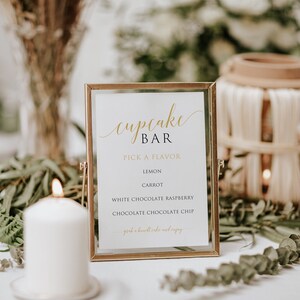 Printable Wedding Cupcake Bar Sign, Printable Cupcake Bar Sign, Dessert ...