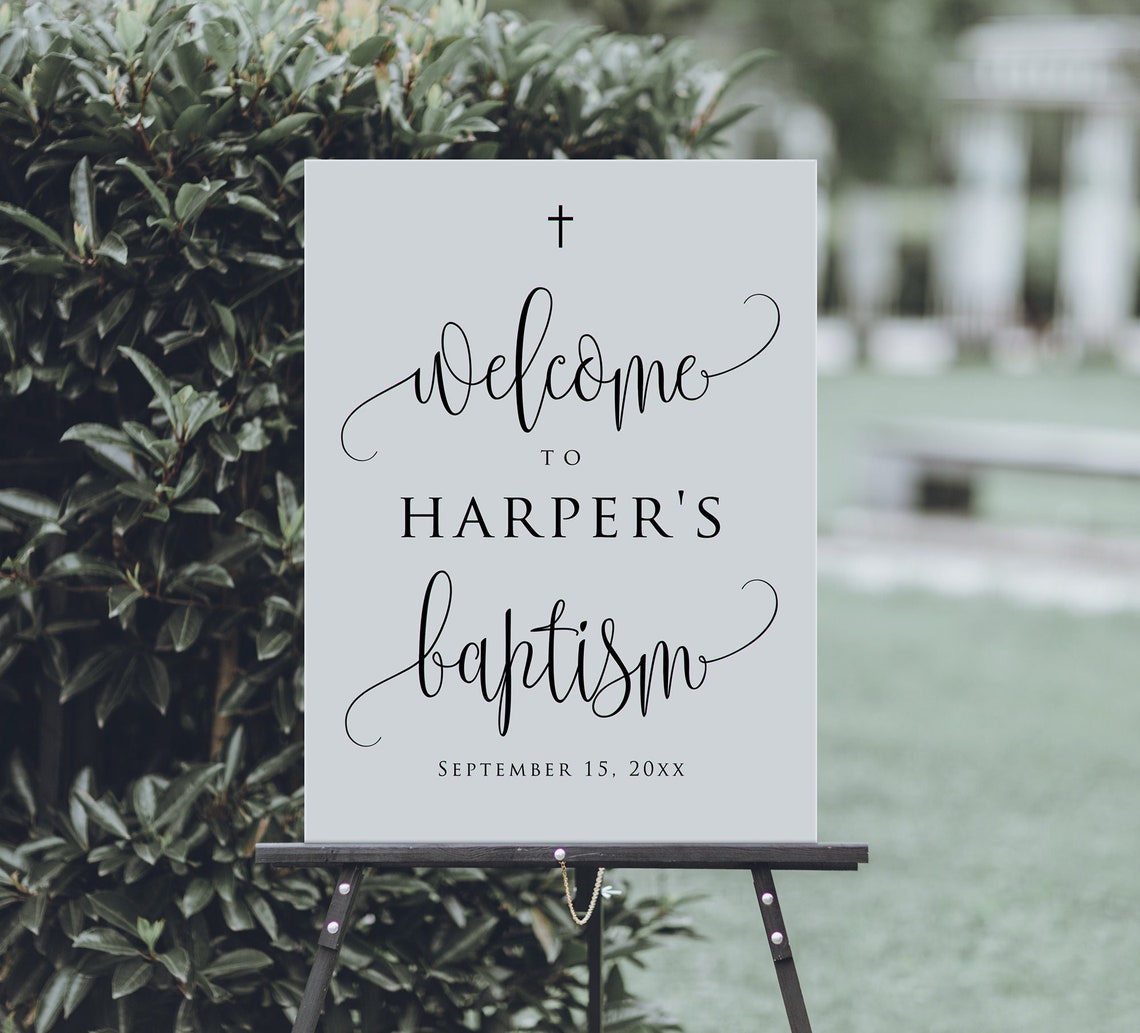5 Sizes Baptism Welcome Sign Template Baptism Welcome Sign | Etsy