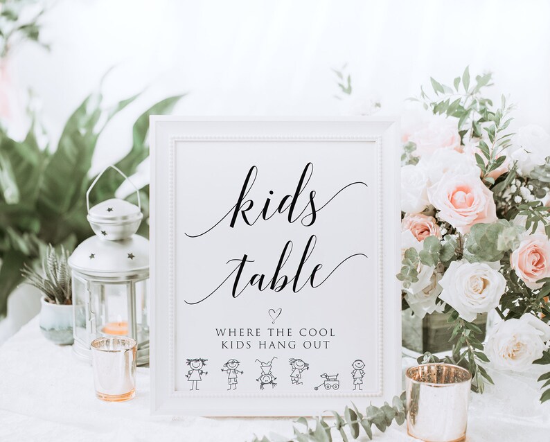Printable Kids Table Sign Editable Kids Table Sign Template - Etsy