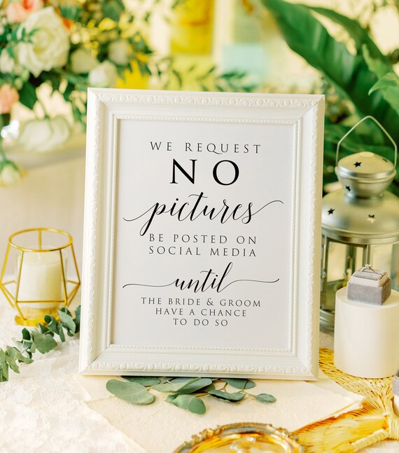 No Pictures Wedding Sign Wedding Signs No Pictures on Social - Etsy
