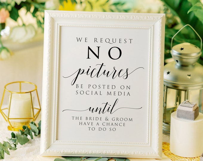 No Pictures Wedding Sign, Wedding Signs, No Pictures on Social Media ...