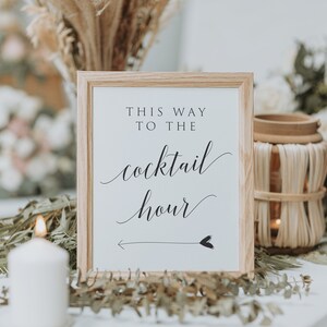 This Way to Cocktail Hour, Cocktail Hour Sign, Cocktail Hour Wedding ...