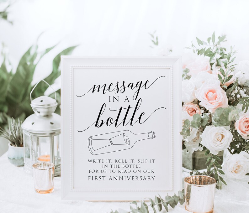 Printable Message in A Bottle Sign Editable Message in A - Etsy