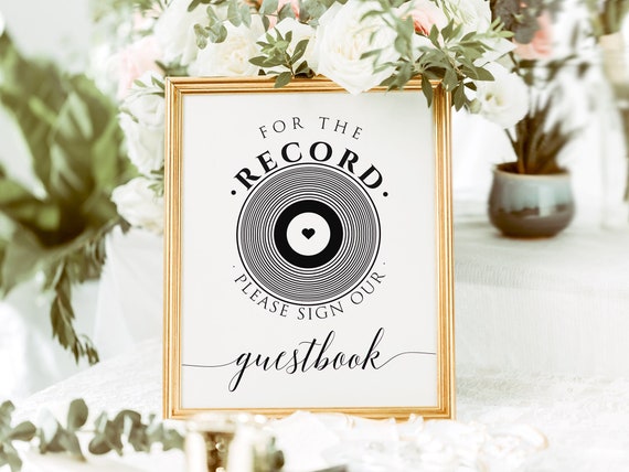For the Record Sign Sign Our Record Guest Book Record - Etsy