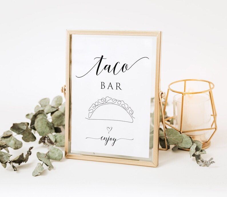 Taco Bar Printable Party Sign Taco Table Sign Taco Bar - Etsy
