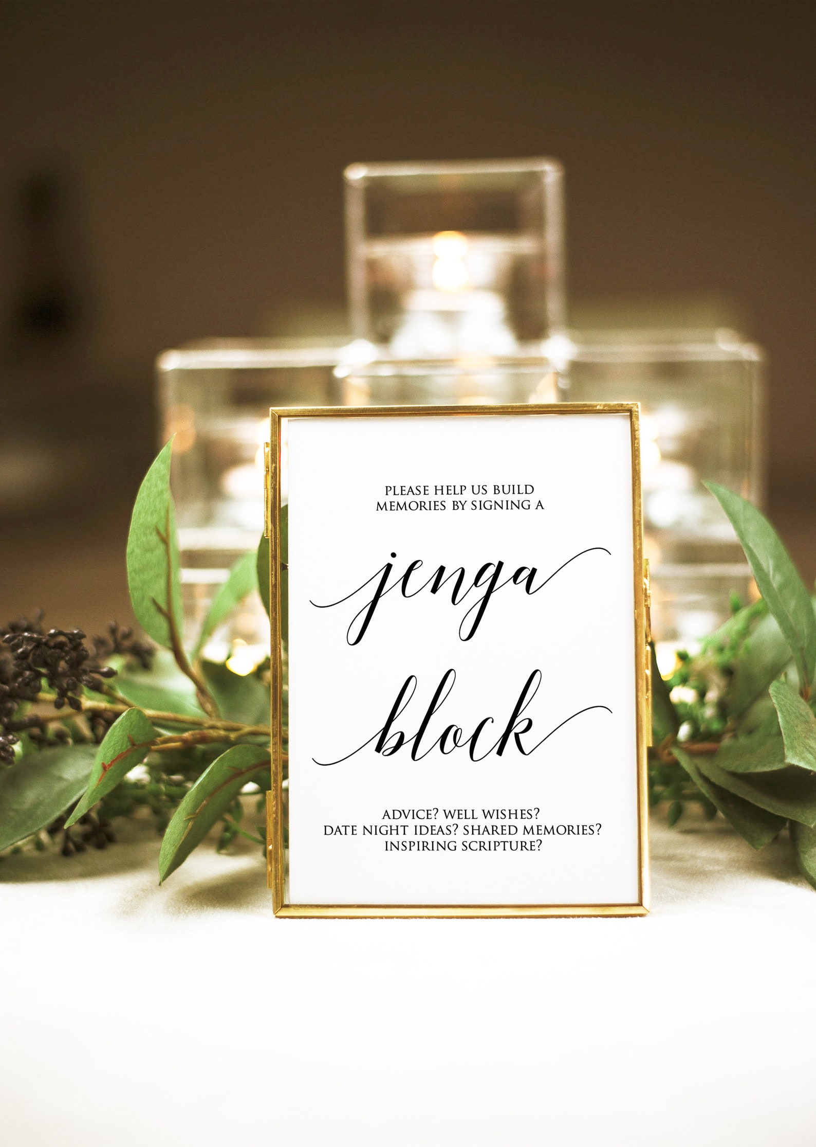 Wedding Jenga Block Sign Jenga Guestbook Sign Please Sign A | Etsy