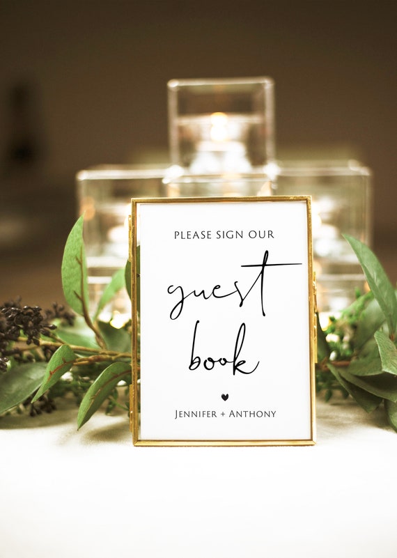 Printable Guest Book Sign Template Rustic Guestbook Sign - Etsy