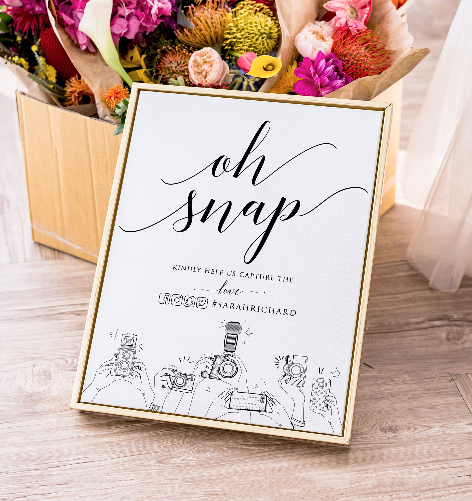 Printable Wedding Oh Snap Sign Social Media Sign Wedding | Etsy