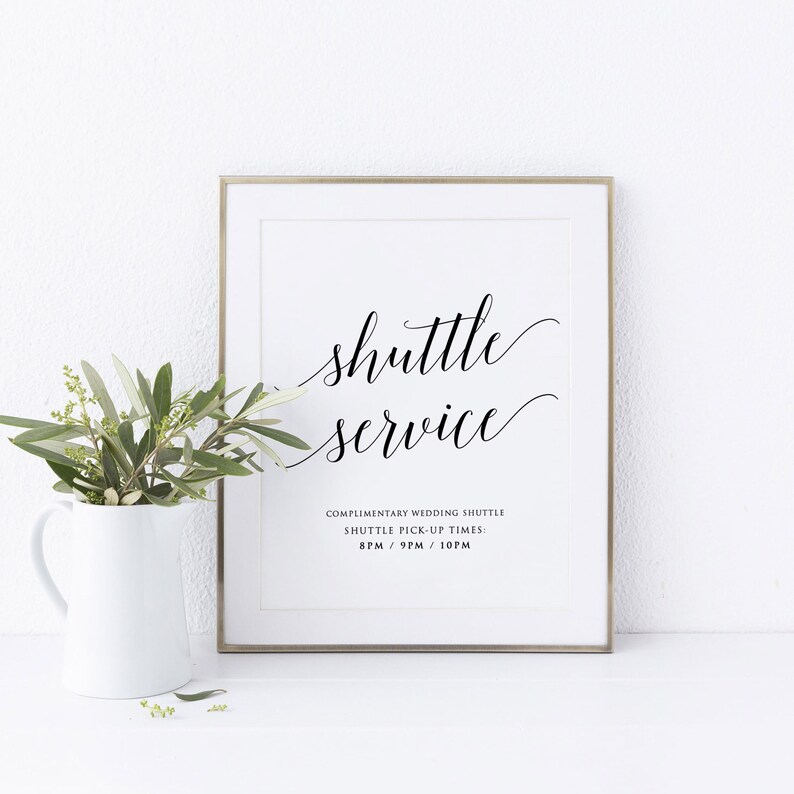 Shuttle Service Sign Printable Shuttle Sign Shuttle Service | Etsy