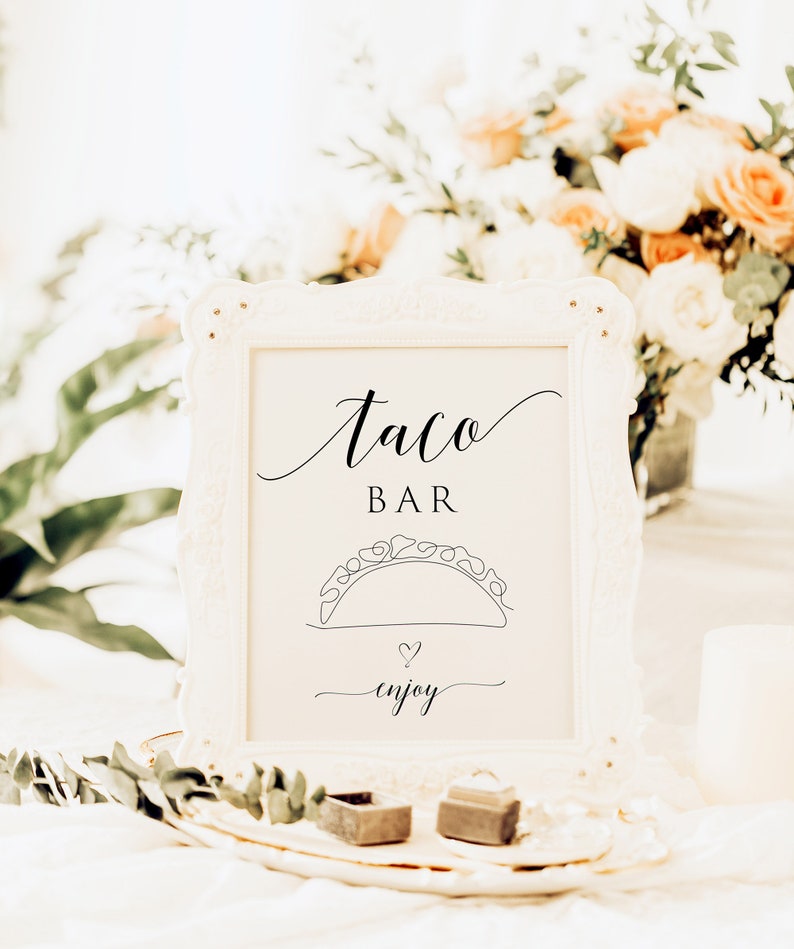 Taco Bar Printable Party Sign Taco Table Sign Taco Bar - Etsy