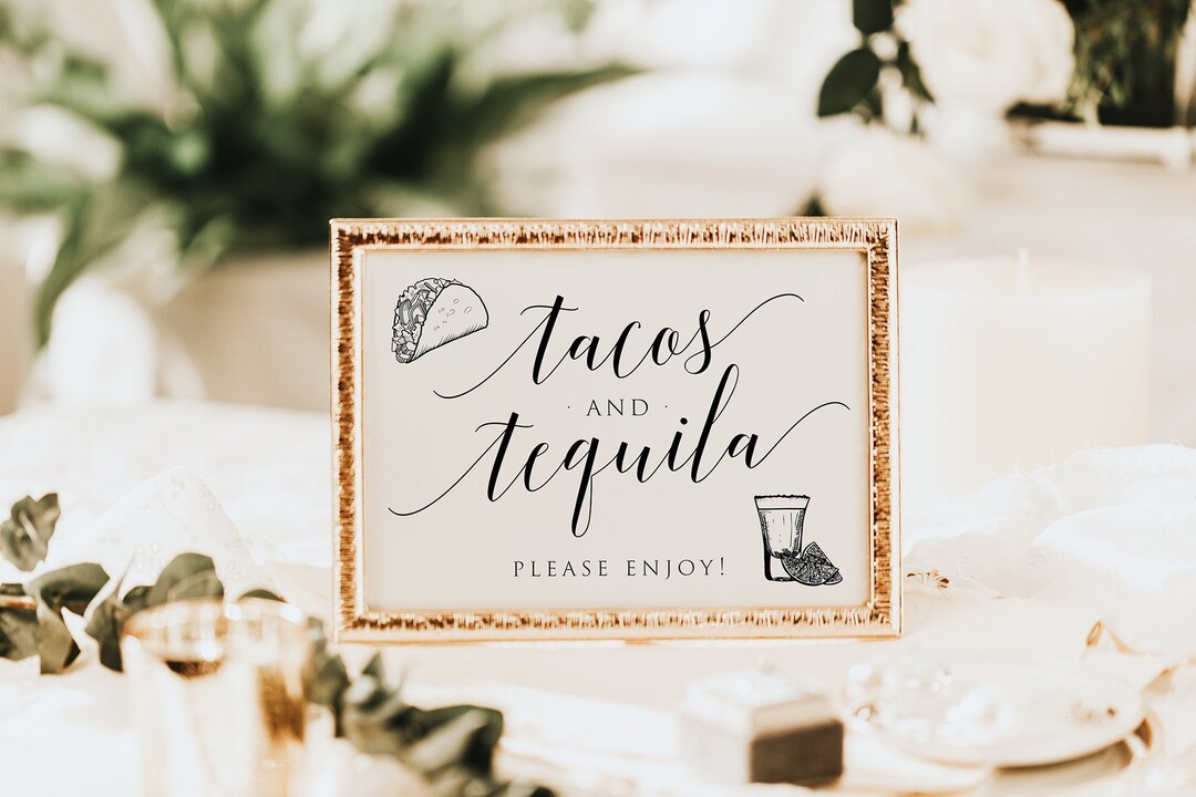 Printable Tacos and Tequila Sign, Tacos and Tequila Printable, Tacos ...