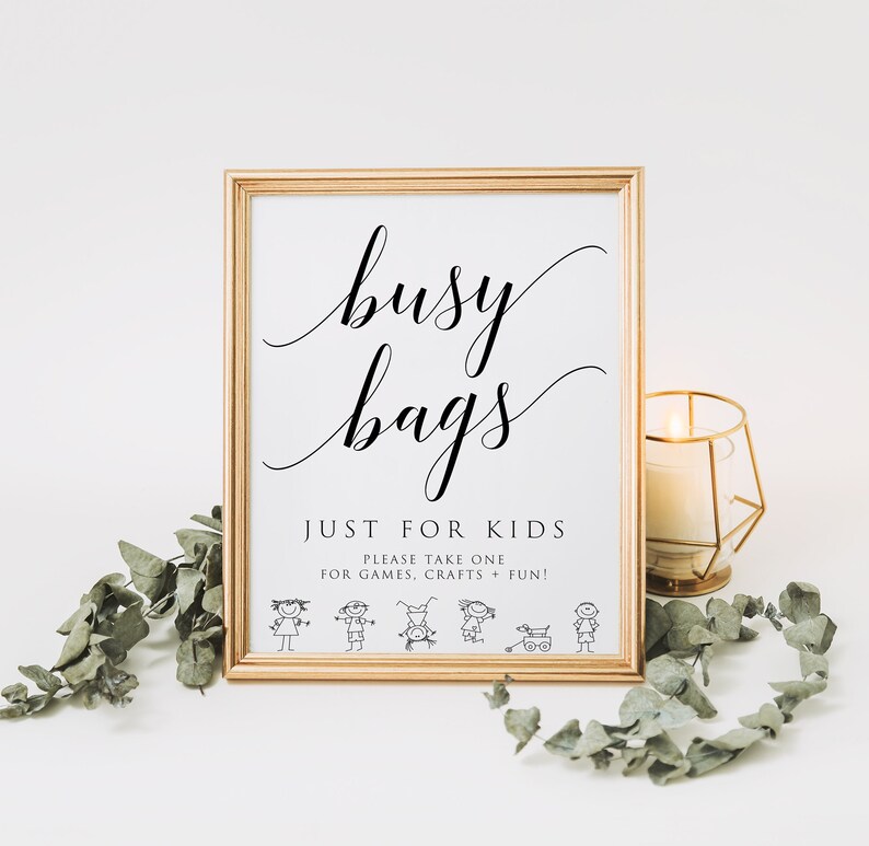 Kids Busy Bag Sign Wedding Kids Arts and Crafts Bag Kids - Etsy