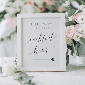 This Way to Cocktail Hour, Cocktail Hour Sign, Cocktail Hour Wedding ...