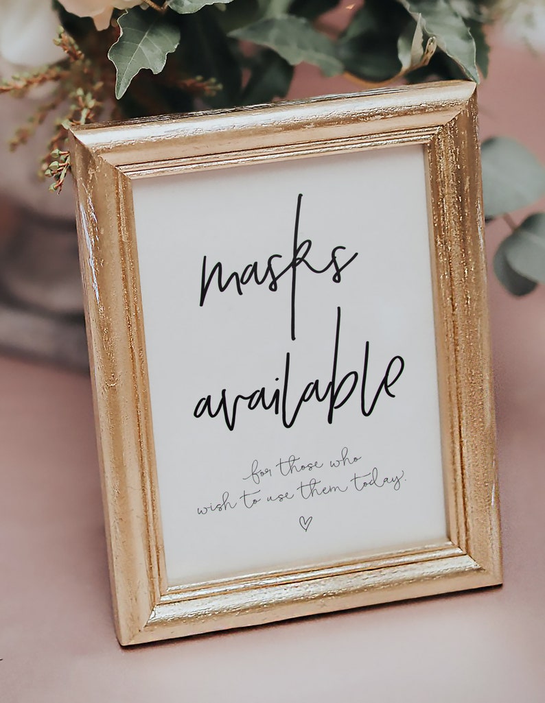 Masks Available Sign Masks Sign For Wedding Wedding Masks | Etsy