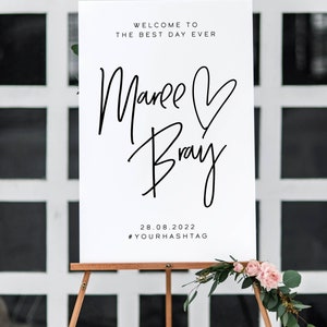 6 Sizes Wedding Welcome Sign Template, Printable Welcome Sign, Editable ...