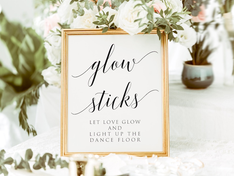 Glow Sticks Wedding Sign Glow Sticks Sign Glow Sticks - Etsy