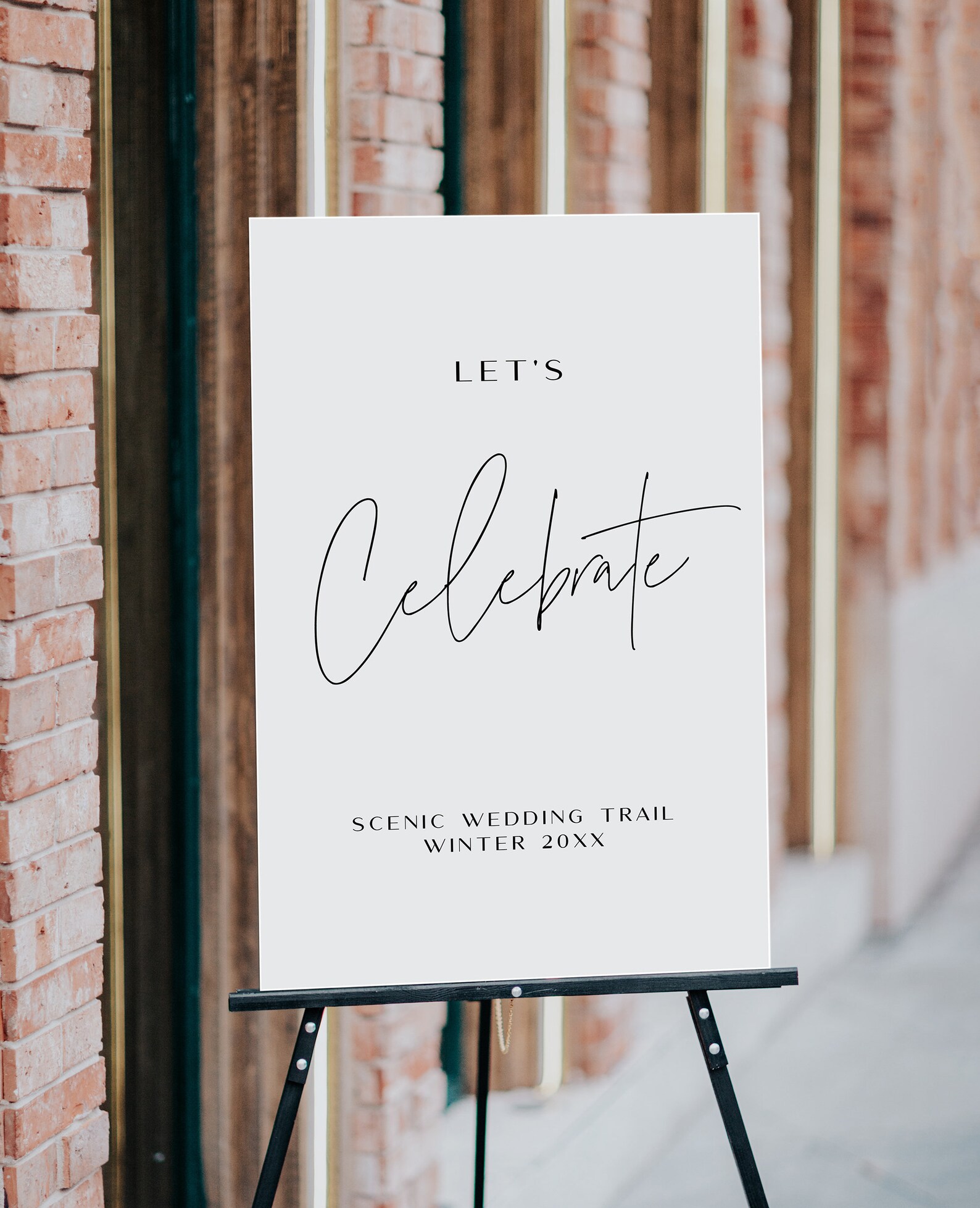 5 Sizes Let's Celebrate Sign Template Modern Wedding - Etsy