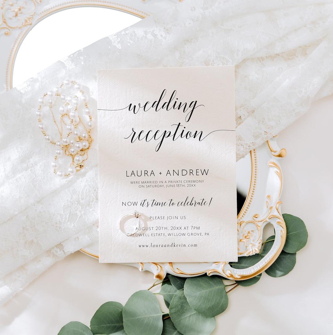 Modern Wedding Reception Invitation Template, Reception Party ...
