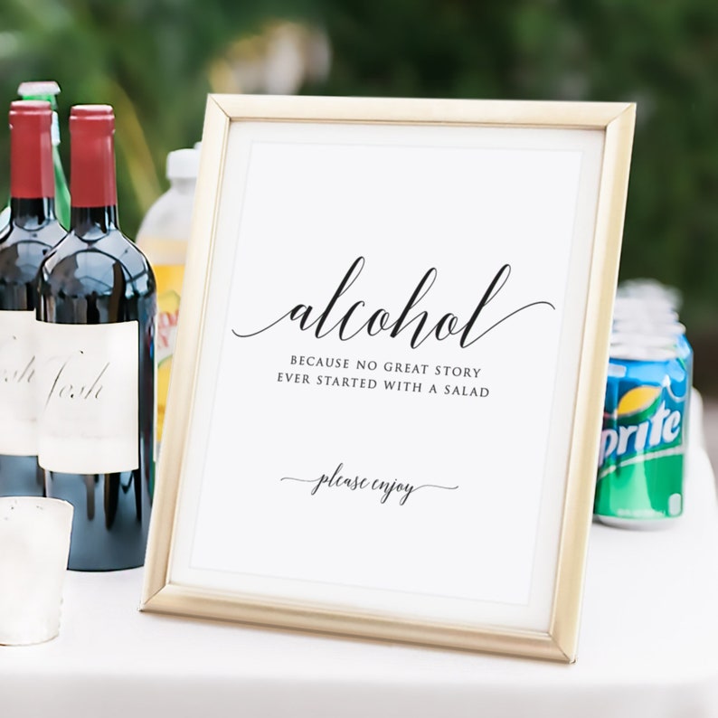 Printable Alcohol Sign Bar Sign Wedding Sign Reception - Etsy