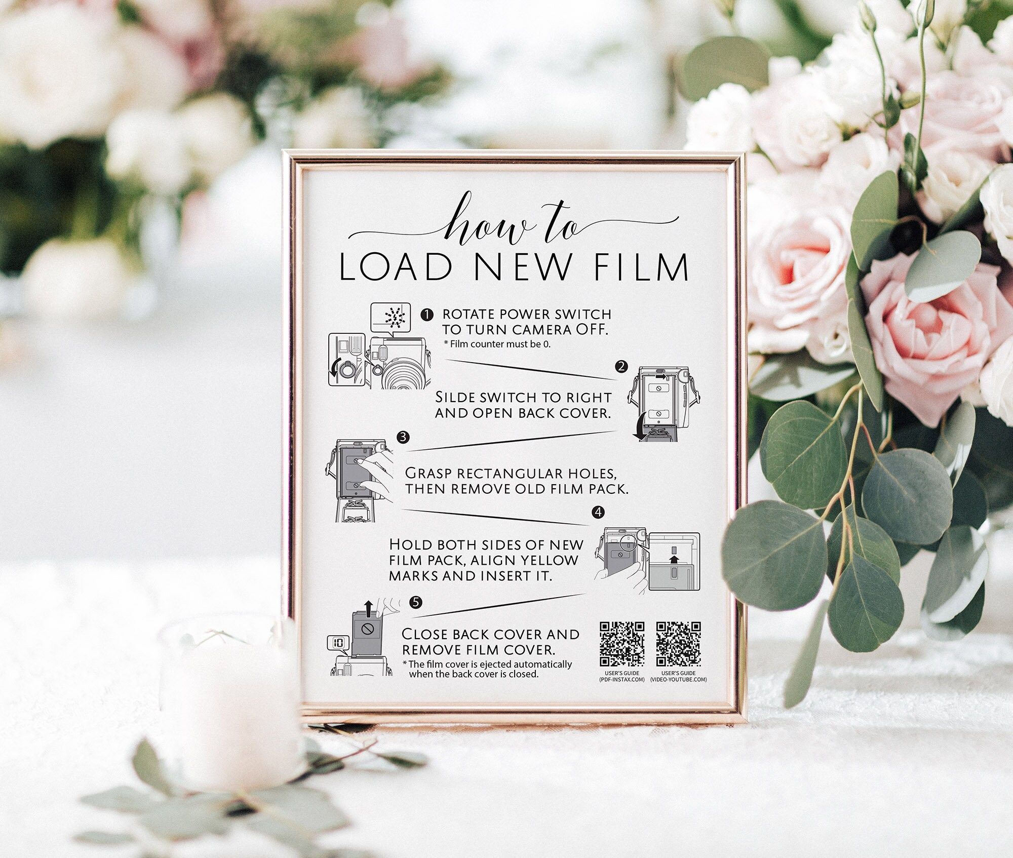 Photo Guest Book Sign Wedding Printables Instax Camera - Etsy UK