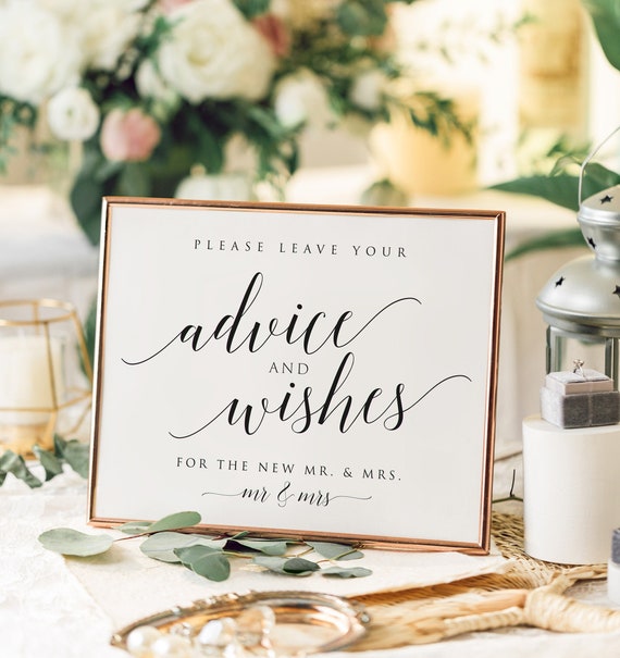 Printable Advice and Wishes Sign Advice and Wishes Advice - Etsy
