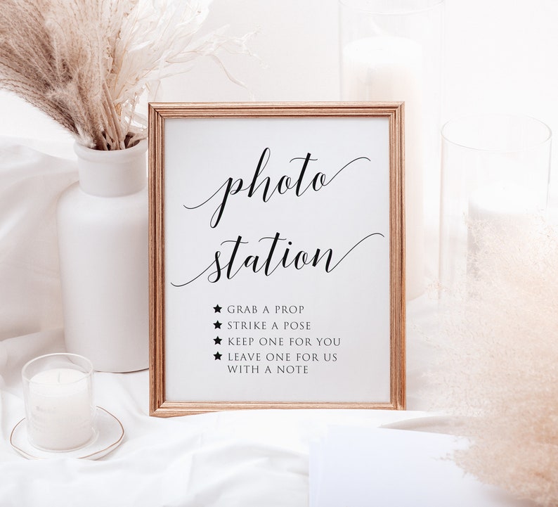 Photo Station Sign Grab A Prop and Strike A Pose Wedding - Etsy Canada
