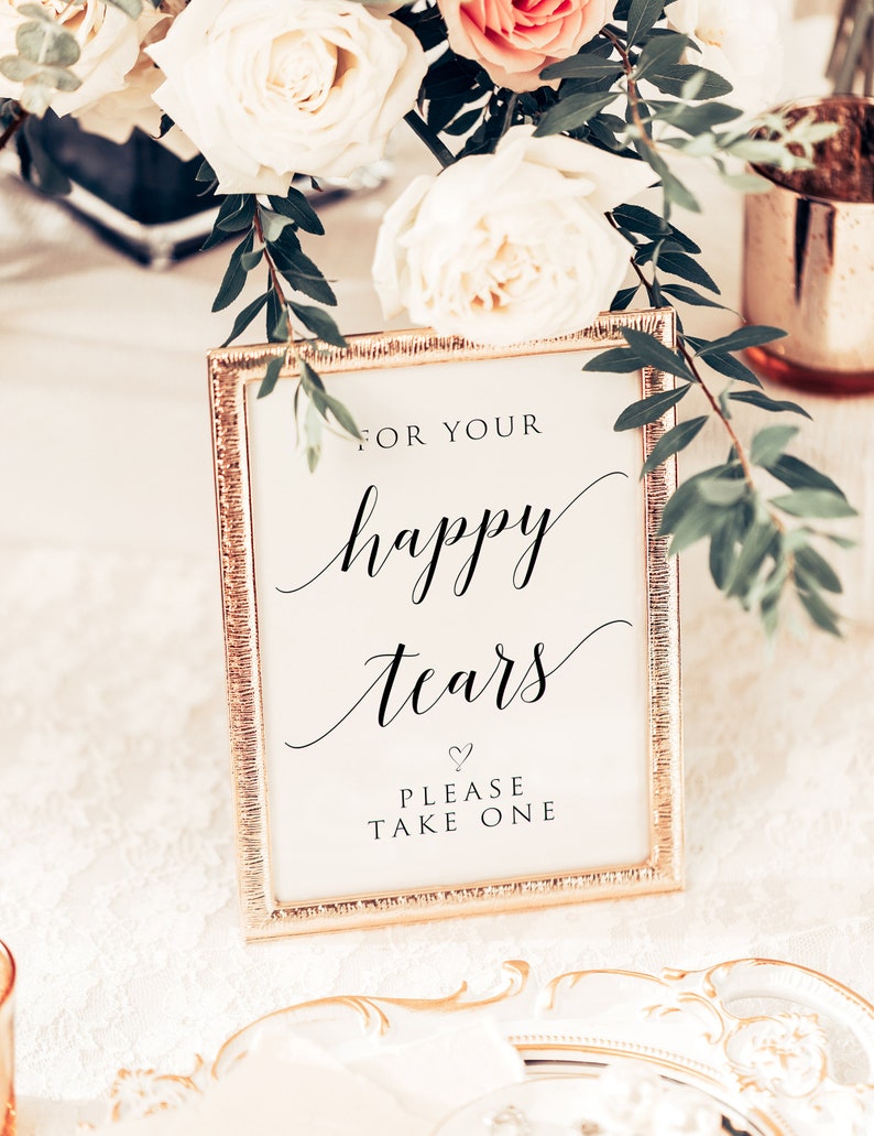 Printable for Your Happy Tears Sign for Your Happy Tears | Etsy