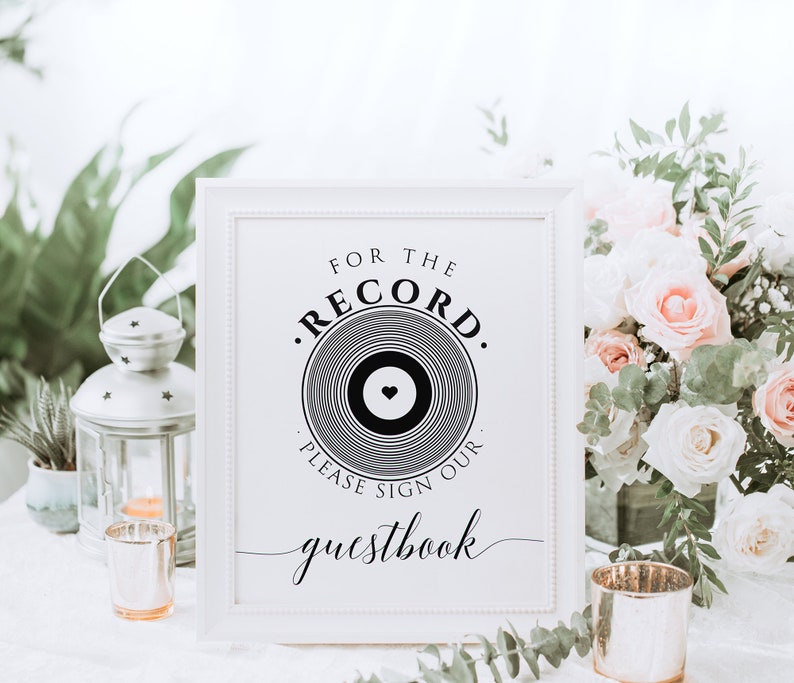 For the Record Sign Sign Our Record Guest Book Record - Etsy
