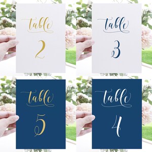 Printable Table Number Cards Gold Table Number Signs Gold - Etsy