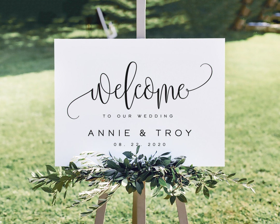 6 Sizes Wedding Welcome Sign Template, Welcome Sign Printable, Gold ...