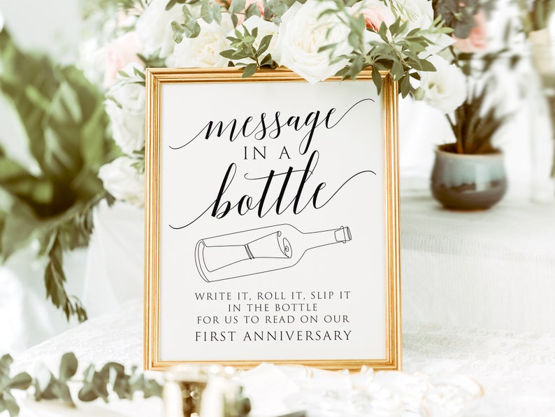 Printable Message in A Bottle Sign Editable Message in A - Etsy