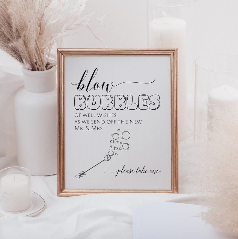 Bubble Send off Sign Printable Wedding Bubble Send off Sign - Etsy
