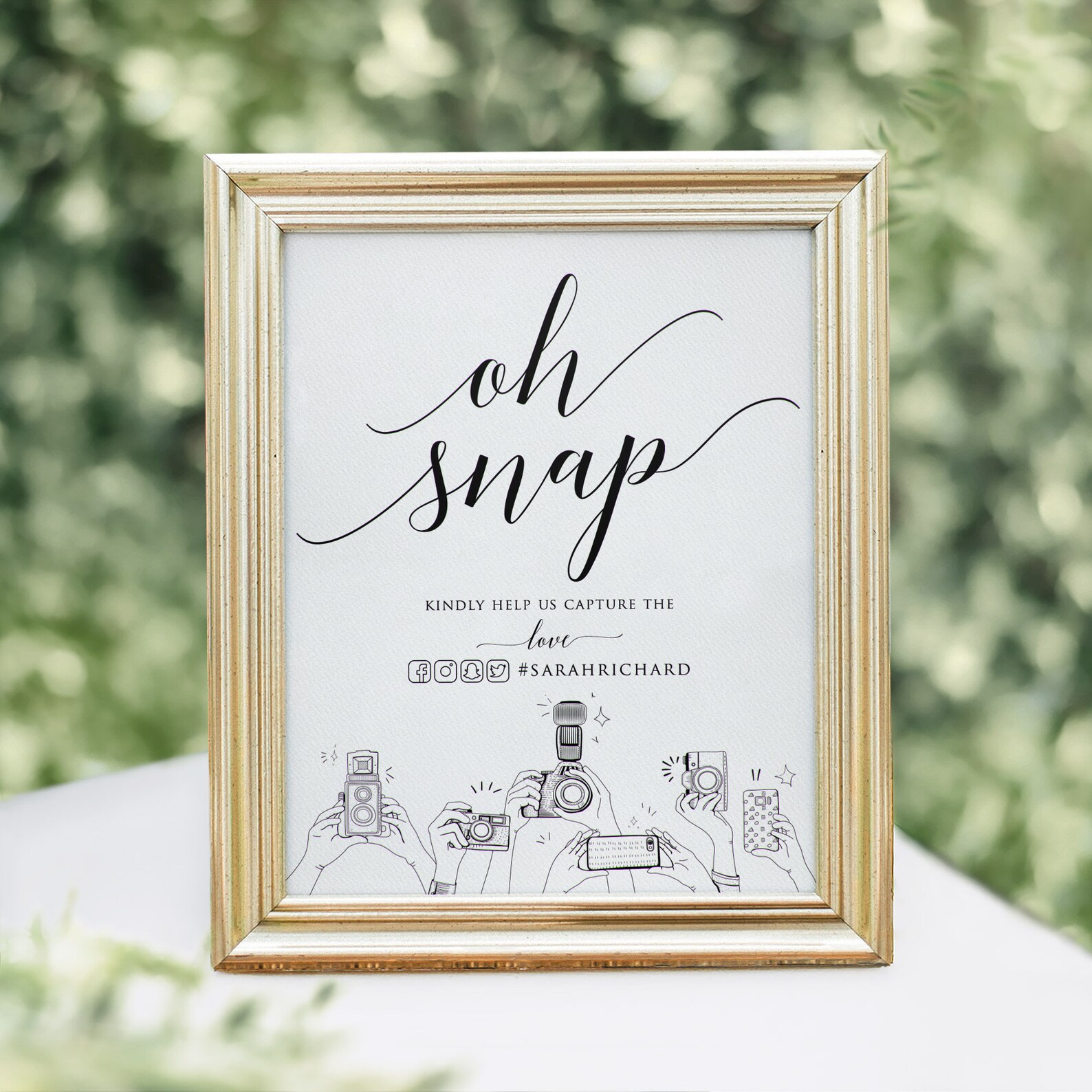 Printable Wedding Oh Snap Sign Social Media Sign Wedding - Etsy