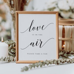 Love is in the Air Sign, Wedding Fans Sign, Grab A Fan Sign, Wedding ...